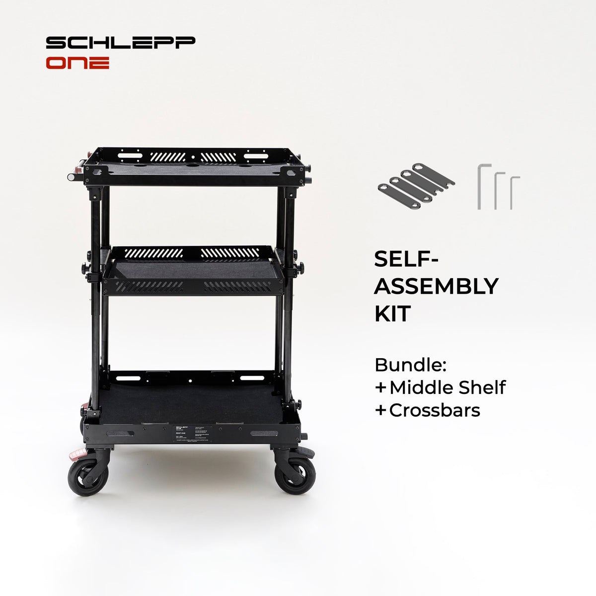 SCHLEPP ONE BUNDLE: Self-Assembly-Kit incl. Middle Shelf & Crossbars ...